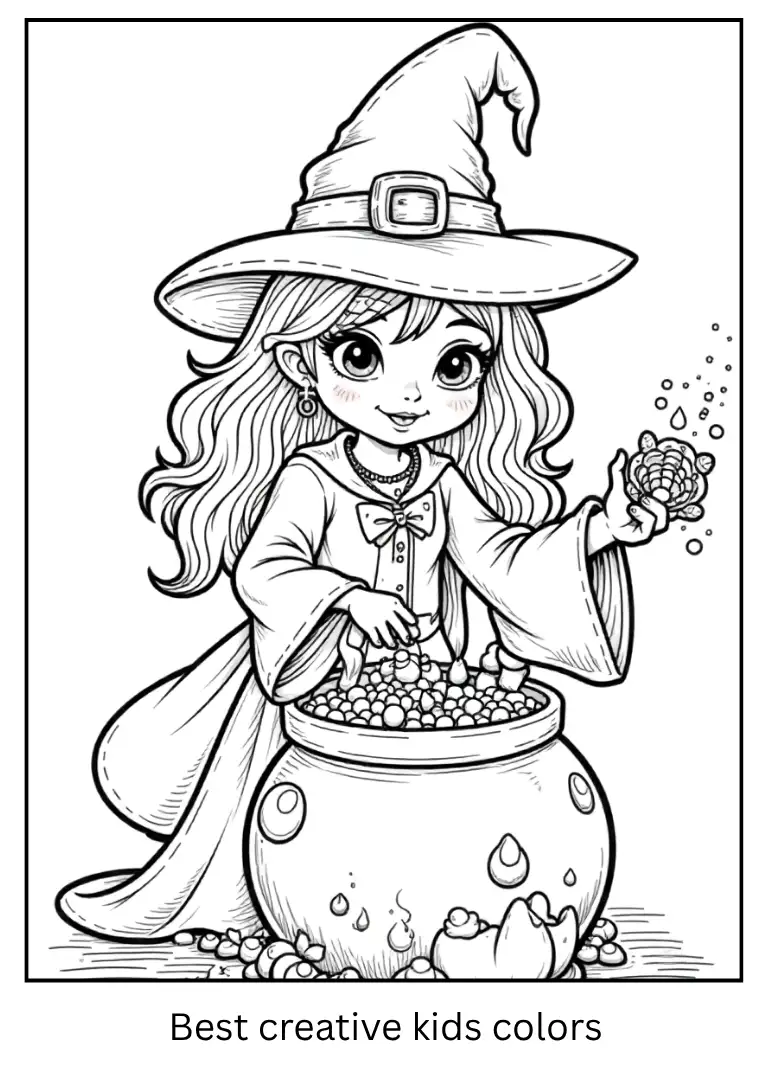 Halloween Witches & Magic Coloring pages | Printable & Fun