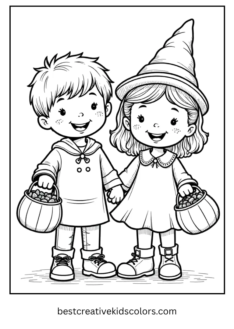 Free Halloween Costumes And Characters Coloring Pages for Kids’ Fun ...